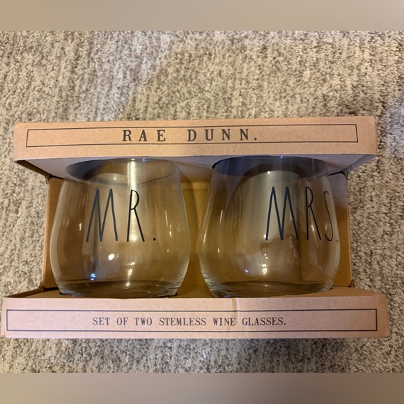 Rae Dunn | Kitchen | Rae Dunn Mr Mrs Stemless Wine Glass Set | Poshmark